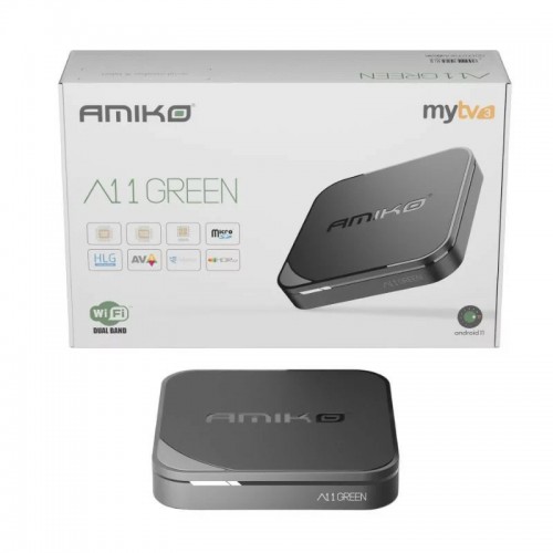 Amiko A11 GREEN | MYTV3 | 2GB + 16GB | DUAL BAND WiF OTT IPTV Media Streamer